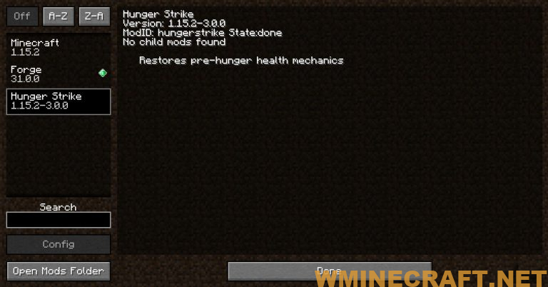 Hunger Strike Mod 1.16.1/1.15.2 - Widen your food inventory in Minecraft