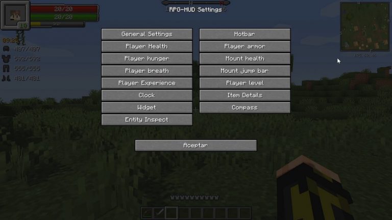 RPG Hud Mod 1.17.1/1.16.5 Will change your HUD (Warning Screen)