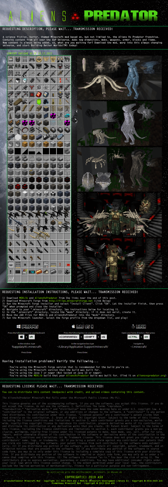 Aliens vs Predator Mod Minecraft 1.12/1.10 – A Science Fiction Horror ...